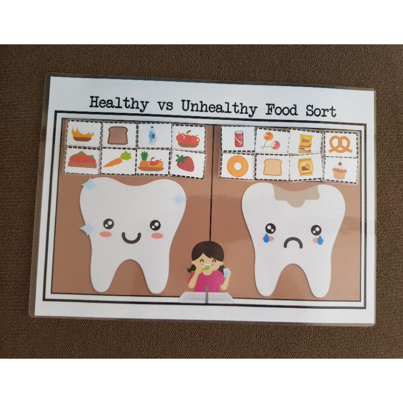 HEALTHY AND UNHEALTHY FOOD SORTING ACTIVITY LAMINATED WITH VELCRO ...