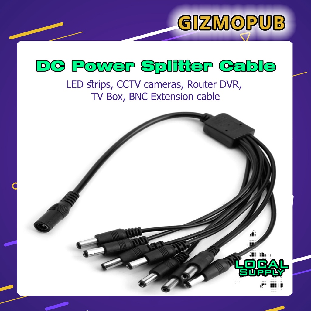 1 to 2 3 4 6 8 Way Female to Male DC Power Splitter Cable CCTV Camera ...