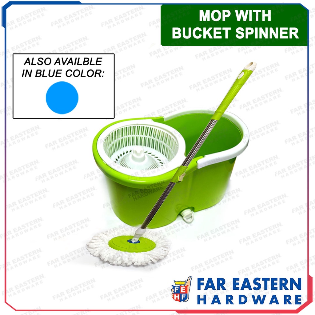 Spin Mop w/ Bucket Spinner Squeezer for Floor Cleaning | Shopee Philippines