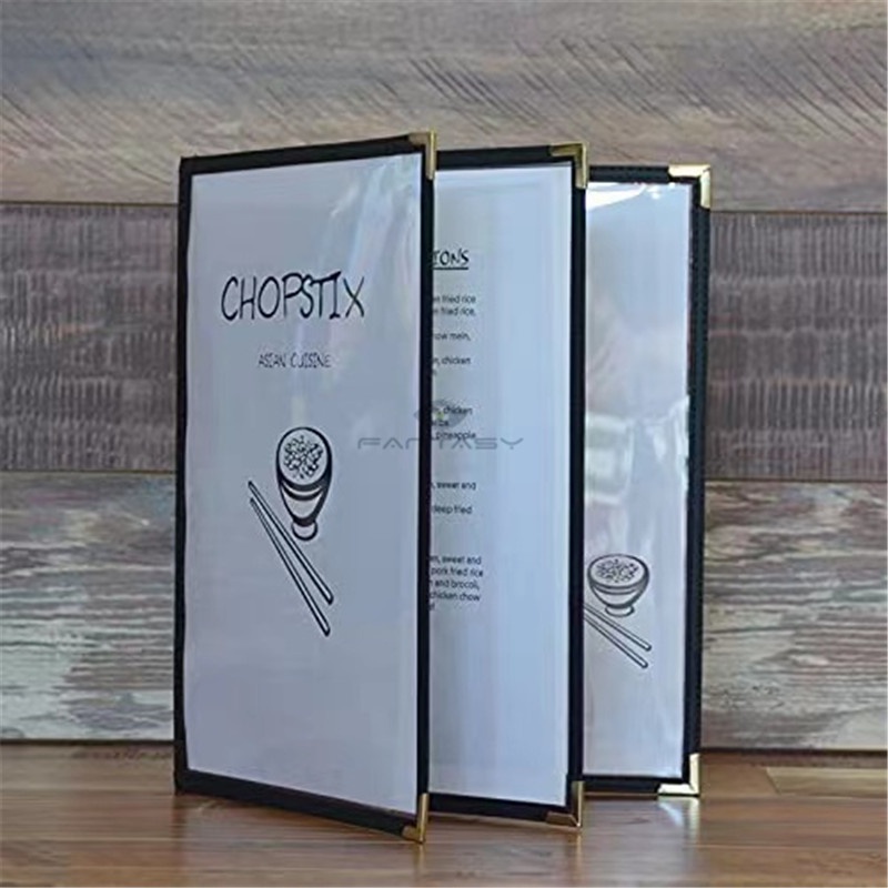 3 Pages 6 Faces A4 Transparent Menu Covers Restaurant Menu Folder Menu ...