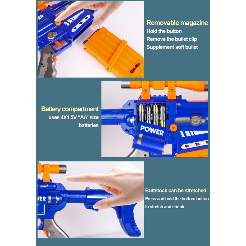 nerf gun toy laruang pistol sniper baril MP5 Blaster electric Nerf Soft ...