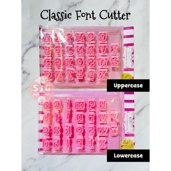 classic font cutter pink color cookie cutter fondant cutter letter ...