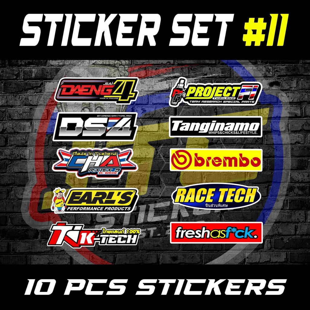 Sticker Set #11 Glossy Daeng Jrp Cha Brembo Thai Logo | Shopee Philippines