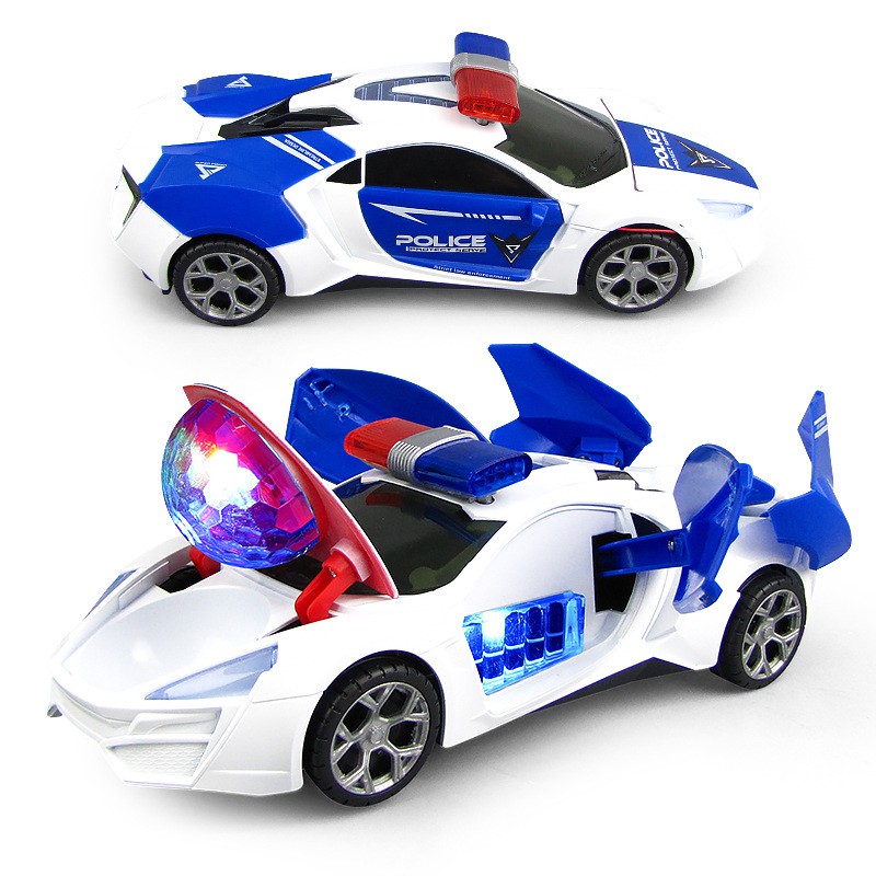 Dazzling lights Toy car big size of Automatic display Police car sports ...