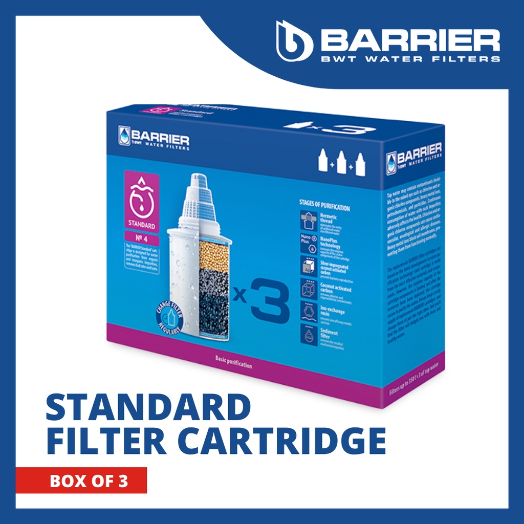 BARRIER Standard Filter Cartridge (Box of 3) | Water Filtration System ...
