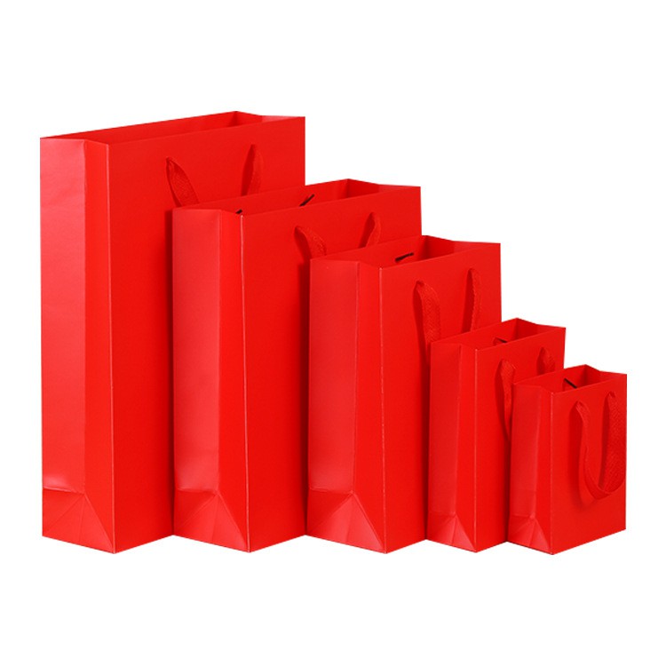 REDGift hand-bag、Thickened red paper bags, clothing gift bags, gift ...