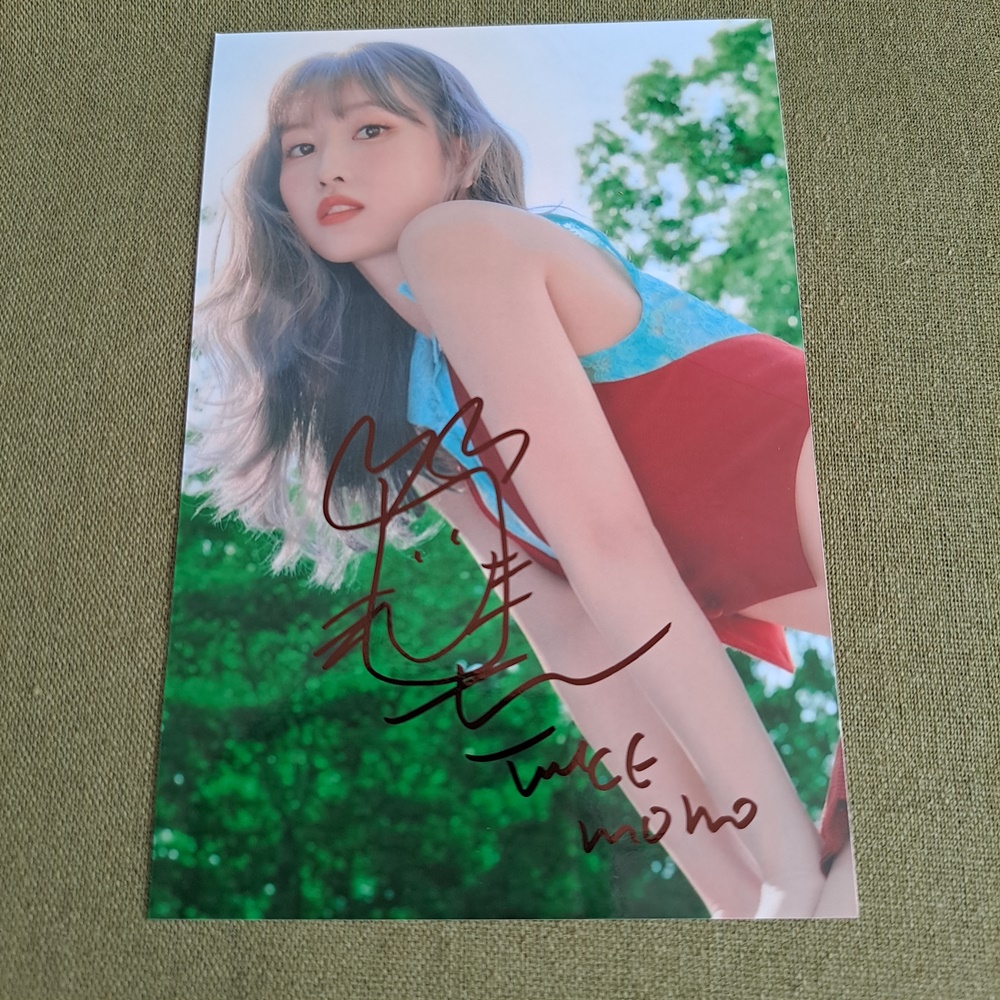 Signed TWICE MOMO autographed photo 6 inches k-pop | Shopee Philippines
