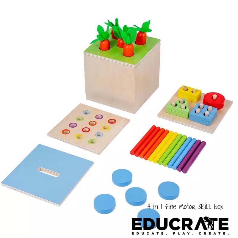 educratePH 4 in 1 fine motor skill activity box / hand eye coordination ...