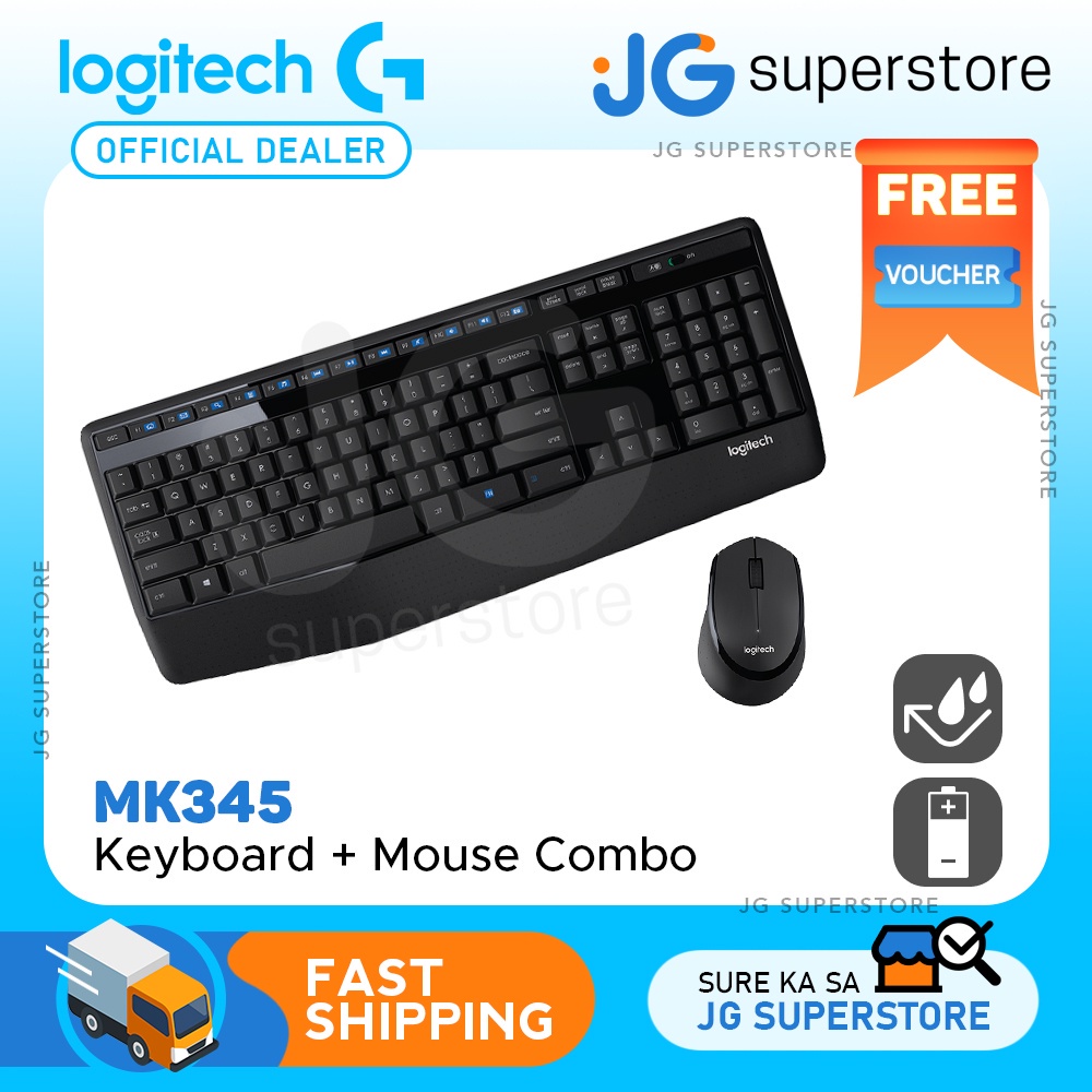 Logitech MK345 Wireless Keyboard and Mouse Combo Bundle Bluetooth Set ...