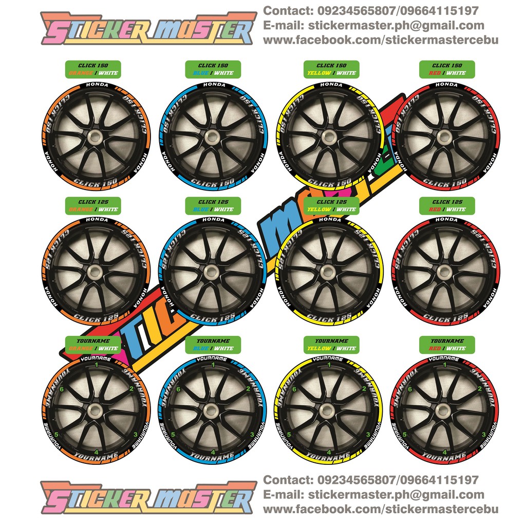 REFLECTORIZED MAGS STICKER SET FOR CLICK 125/150 | Shopee Philippines