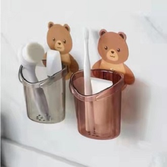 cute teddy bear Toothbrush Holder Toothpaste Storage Rack Shaver Tooth ...