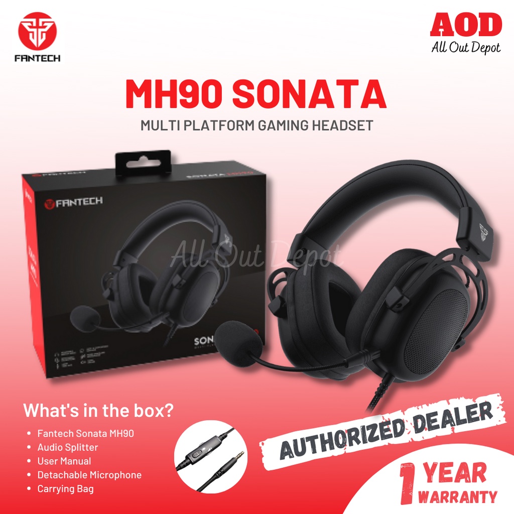 FANTECH SONATA MH90 Multi-Platform Gaming Headset Headphone, Detachable ...