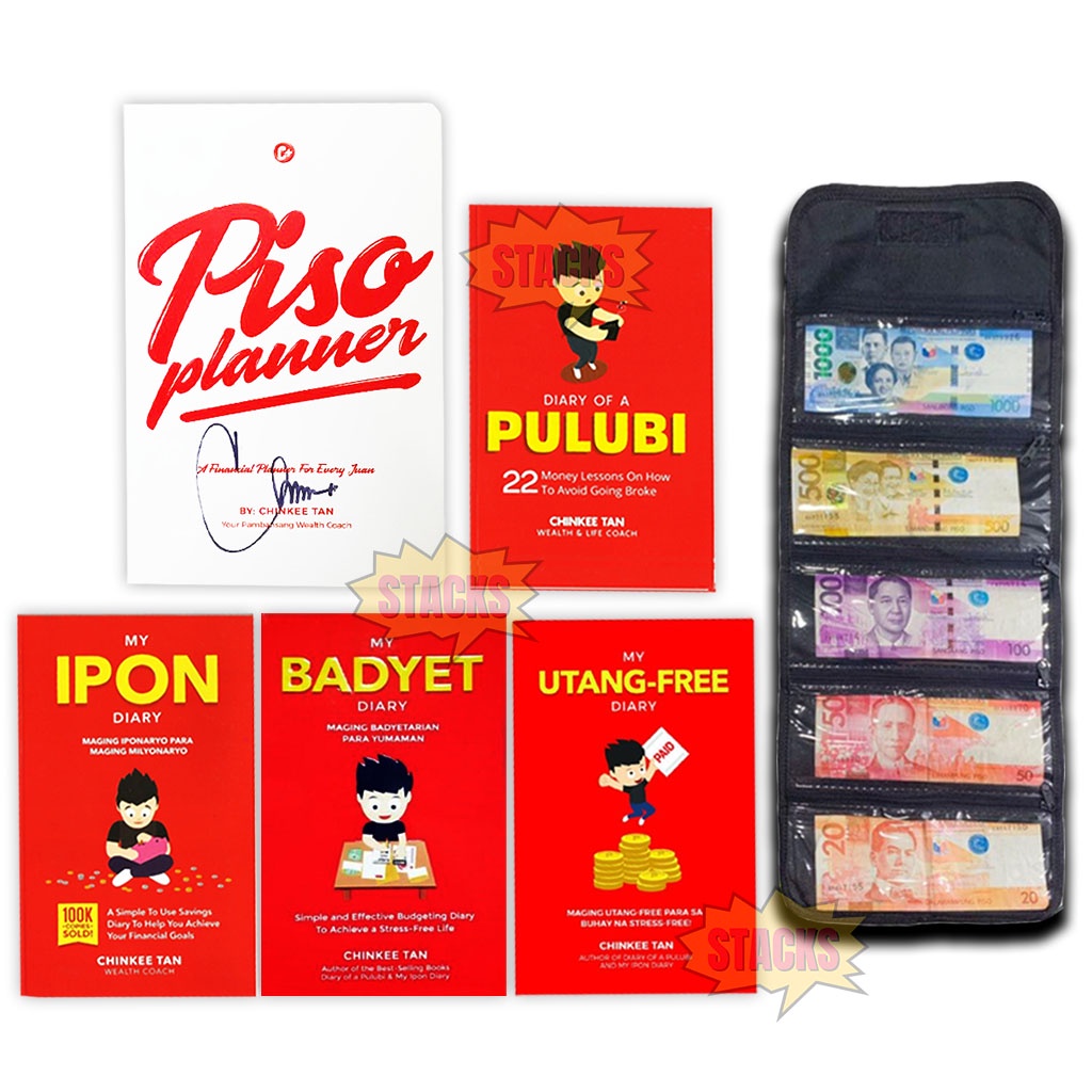 FREE Money organizer set Piso Planner w/ 4 free diary utang ipon badyet pulubi Chinkee Tan books ...