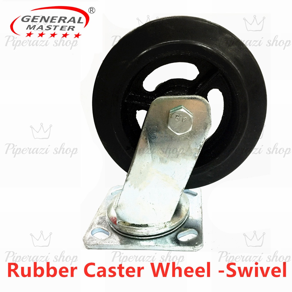 Trolley Heavy Duty Rubber Caster Wheel Fixed / Caster Wheel Swivel ...