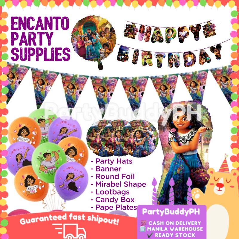 Disney Encanto Party Supplies Birthday Mirabel Hats Wall Banner ...