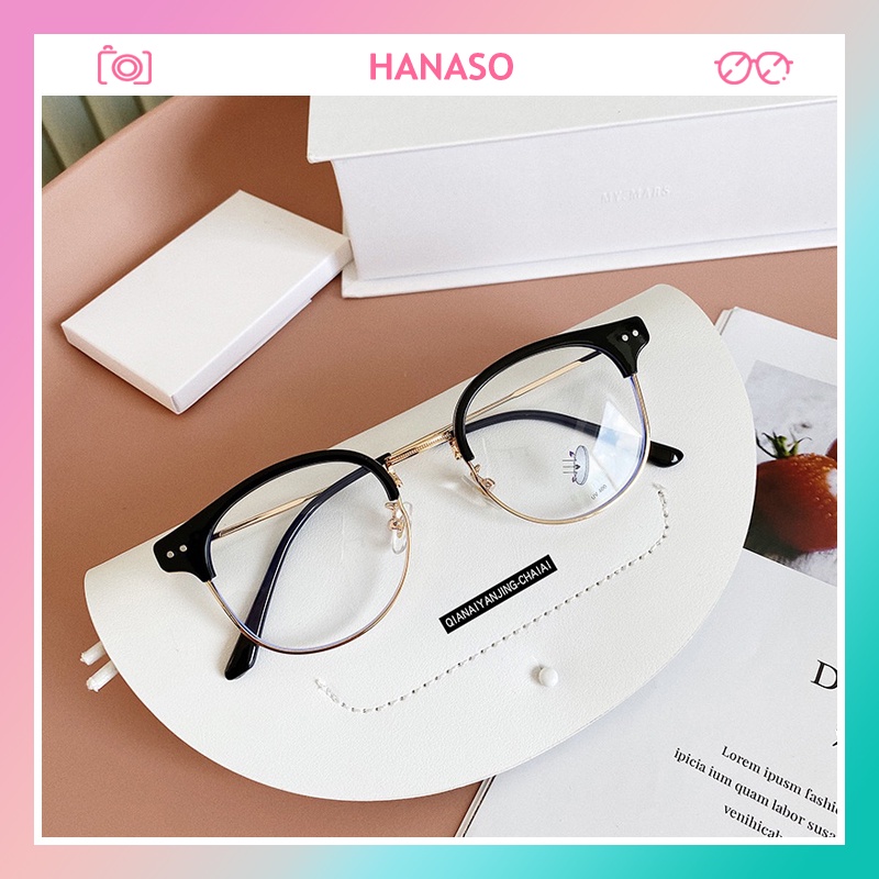 High-end fashion men's and women's glasses with round frames with no ...