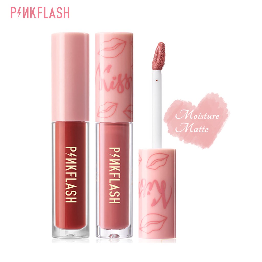 PINKFLASH 2 Pieces Liquid Lipstick Set Soft Matte Bitten Lips Look VE ...