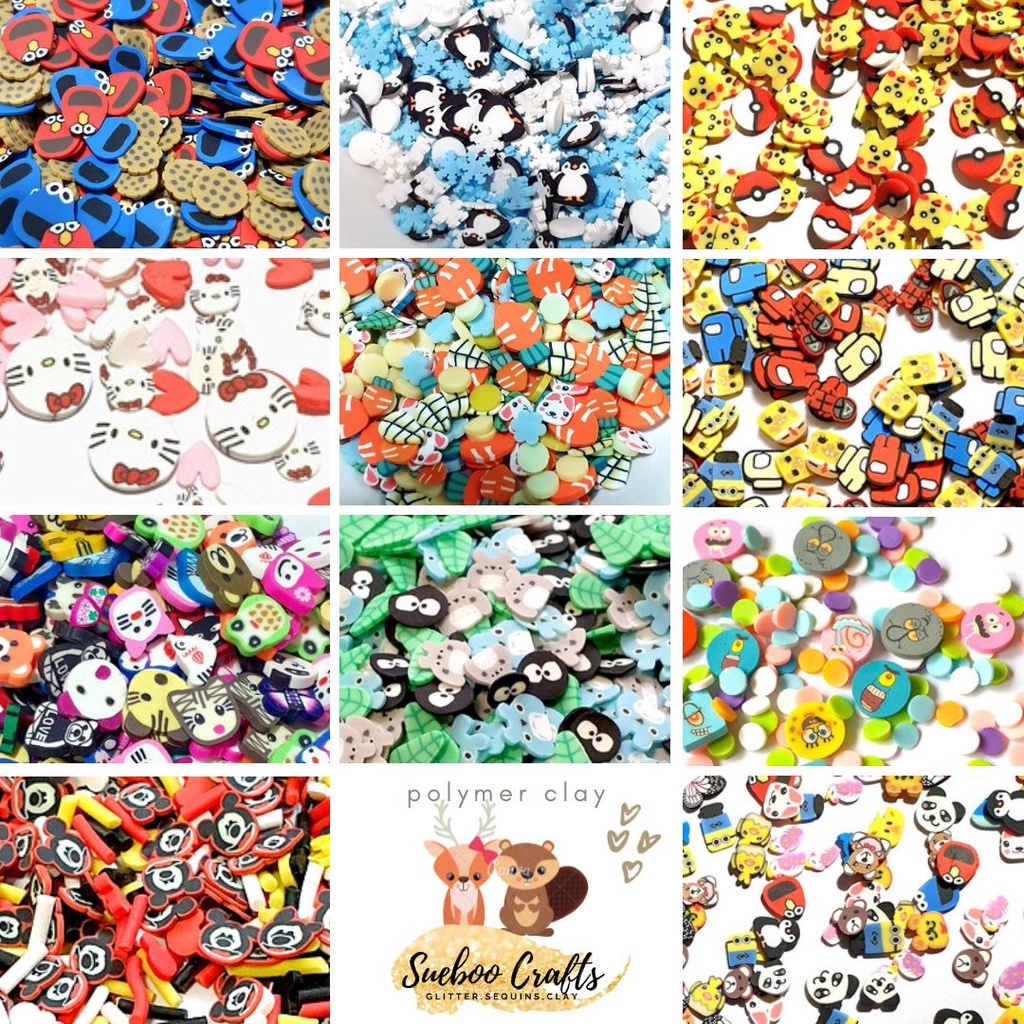 15g Kawai Polymer Clay Sprinkles Totoro Elmo Mickey SpongeBob Kitty ...