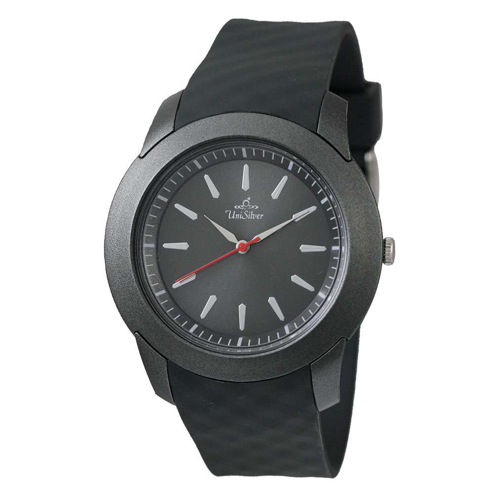 UniSilver TIME Orvium Rivo Men's Analog Silver / Gray Rubber Watch ...