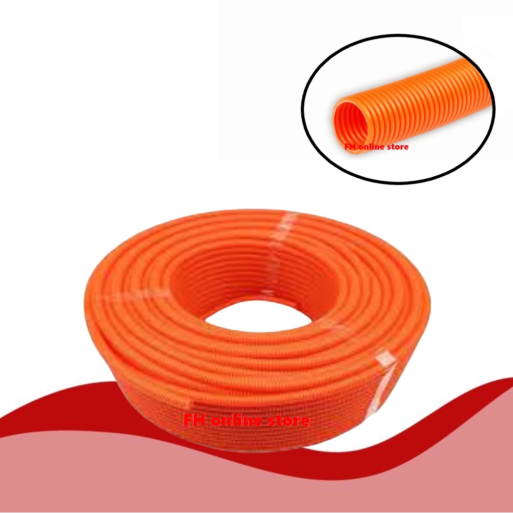 BIOFLEX Orange Fire Retardant High Quality PVC Flexible Conduit Hose 1/2 50 Meters | Shopee ...