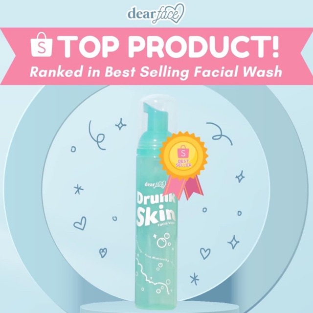[With Freebies] DEAR FACE Drunk Skin Facial Foam Facial Wash | Shopee ...