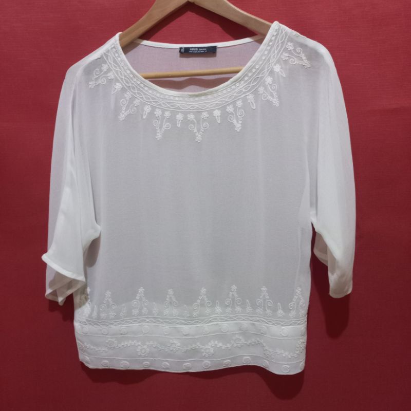 157wwhbl Simply Elegant Blouse with free Camisole For Women | Shopee ...