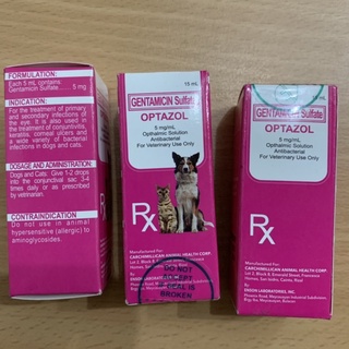 Optazol Eye Drops for Dogs and Cats | Gentamicin Sulfate (Antibacterial ...