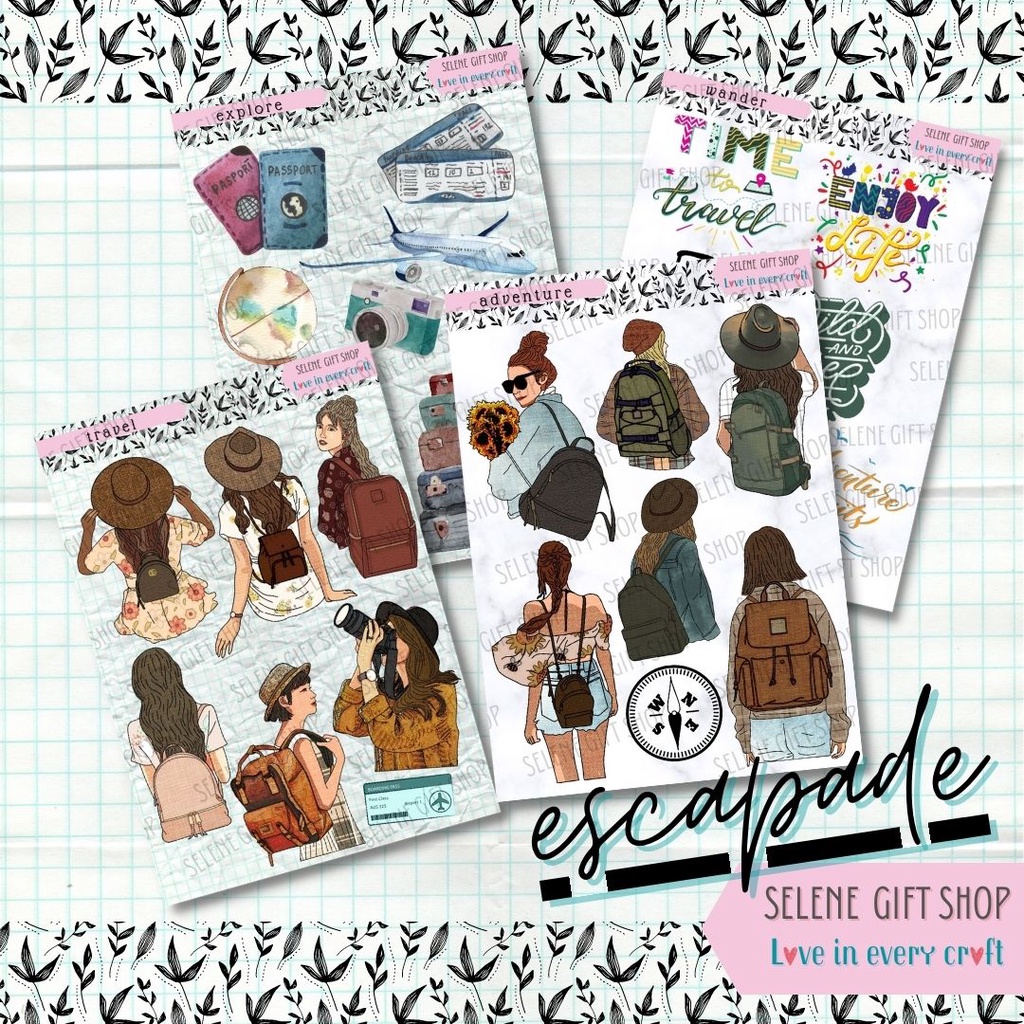 SELENE × ESCAPADE COLLECTION GIRL KISS-CUT STICKER SHEETS | JOURNAL ...
