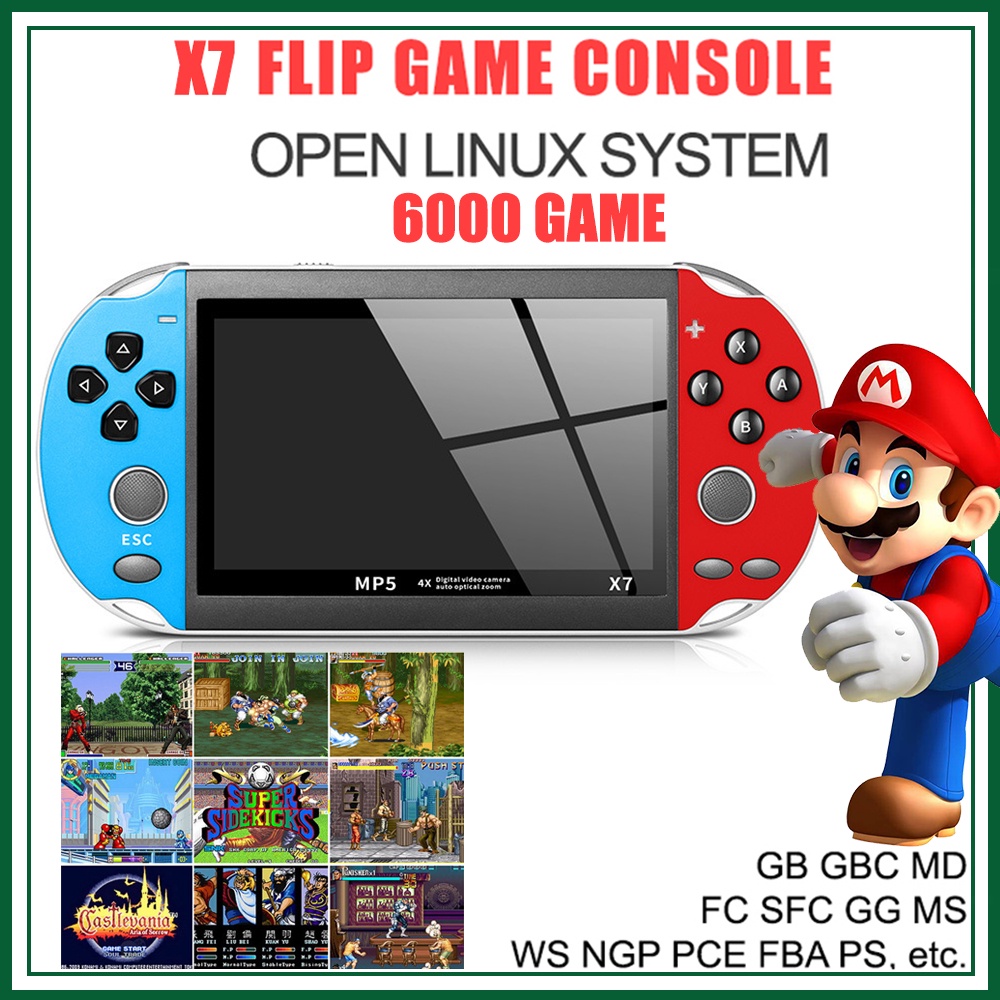 X7 4.3/5.1-inch Game Console Nostalgic Classic Dual-Shake Game Console ...
