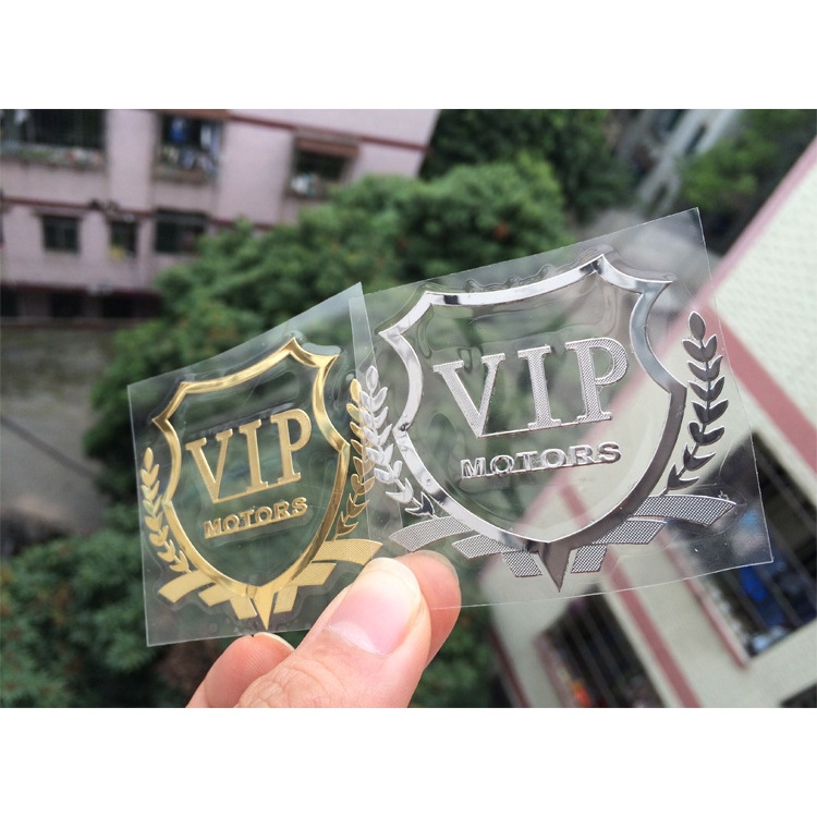 1pcs VIP MOTORS logo metal nickel car sticker decal Reflective emblem ...