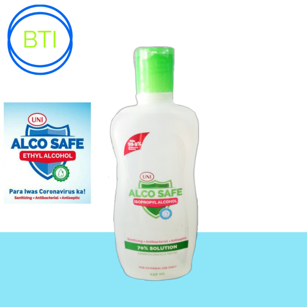 Uni AlcoSafe Isopropyl Alcohol 70% Solution (250mL/500mL) | Shopee ...
