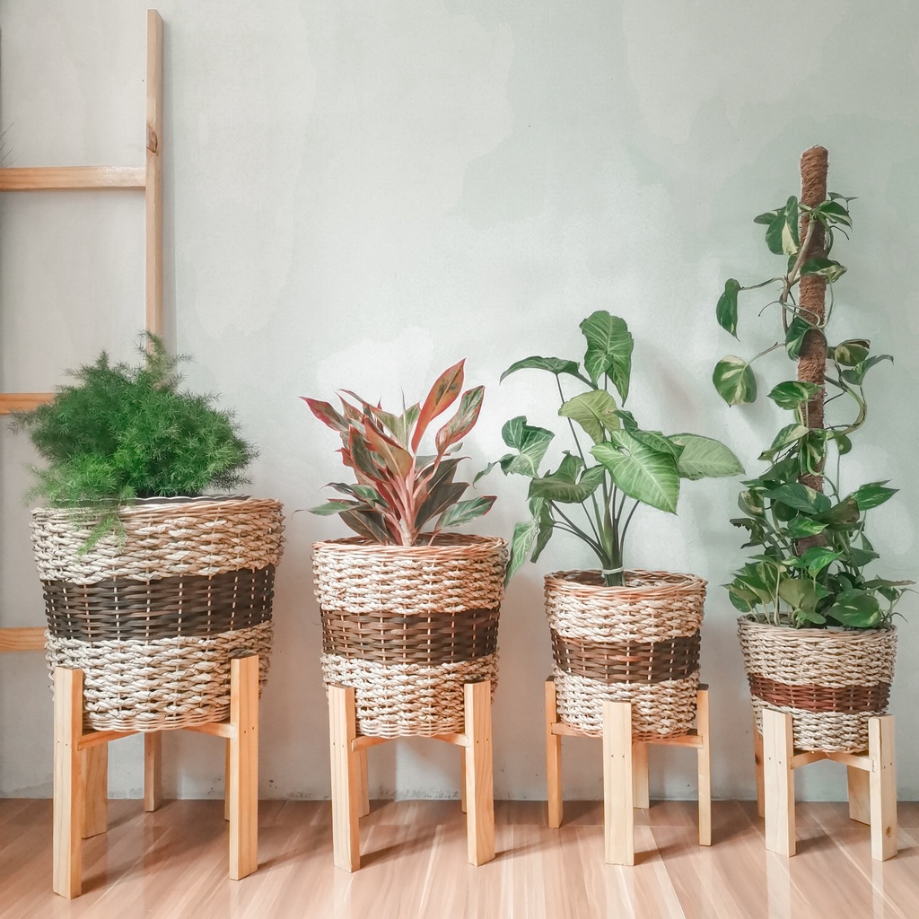 Wooden Plant stand and Native Baskets (sold separately) pls. READ ...