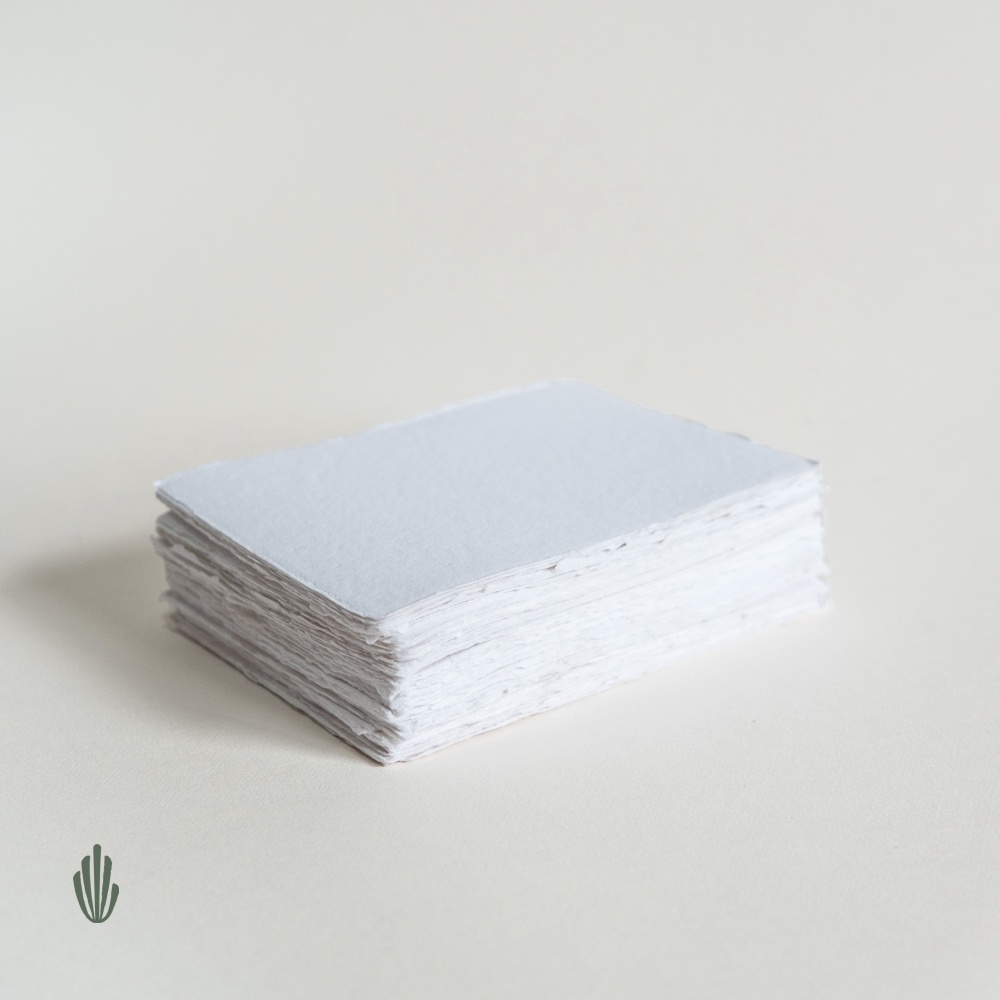 5"x 7", White, Indian Handmade Cotton Rag Deckle Edge Paper, 250gsm ...