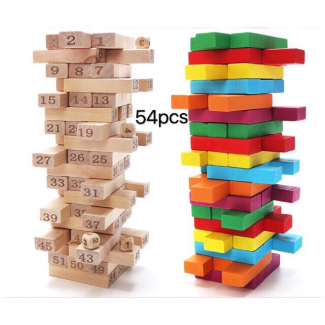 HCH Wooden Building Blocks 54 pcs | Shopee Philippines