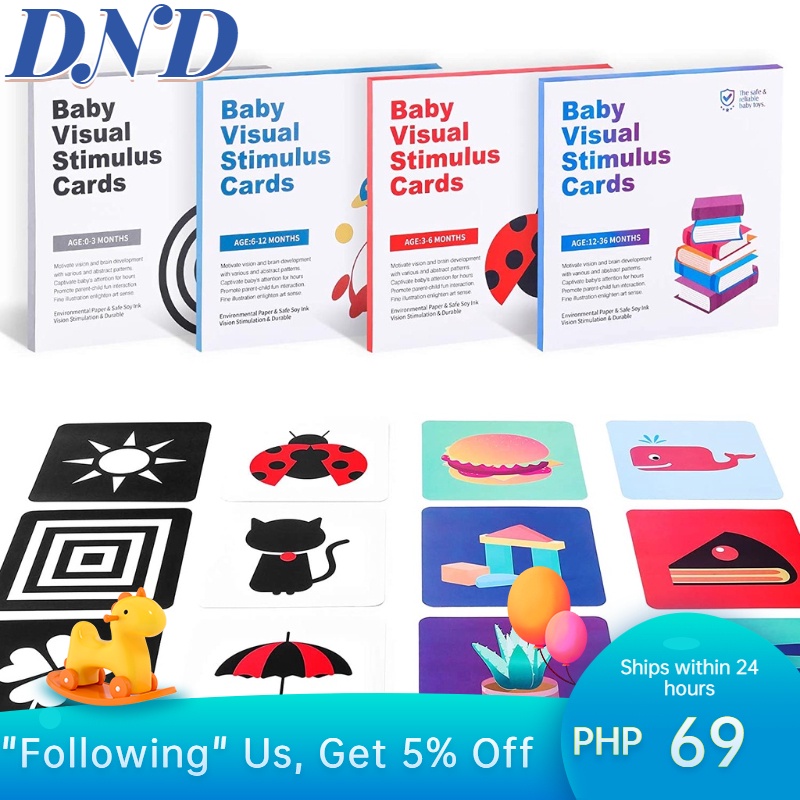 Baby Early Education Visual Stimulation Card Montessori Black And White ...