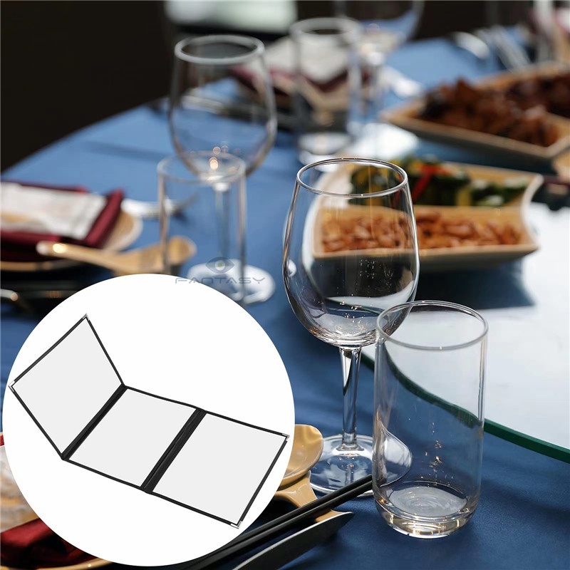 Foldable 3 Pages 6 Faces A4 Transparent Menu Cover Restaurant Menu ...
