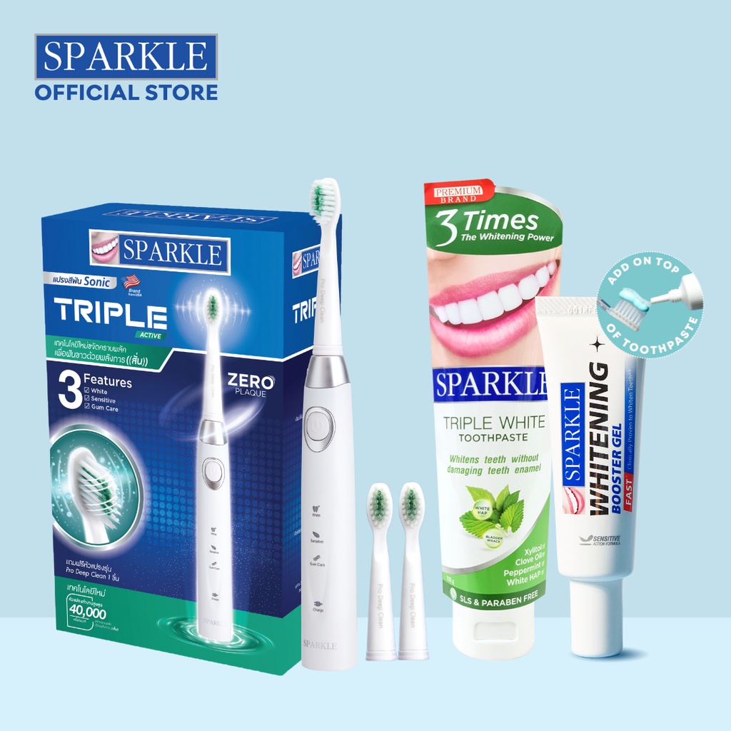 SPARKLE Advanced Triple White Regimen Set (Electronic Toothbrush ...