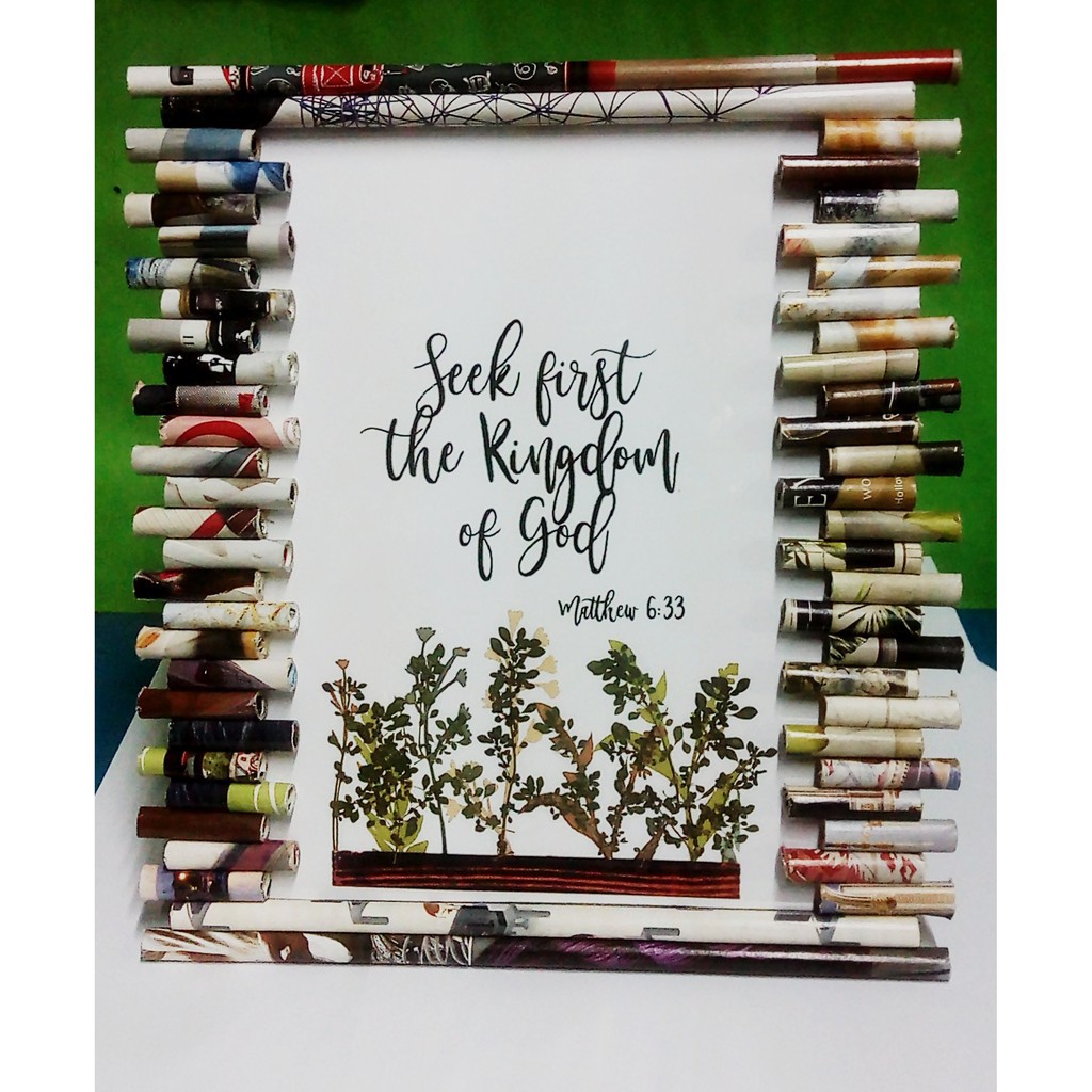 original bamboo inspired wall décor frame with bible verse “seek first ...