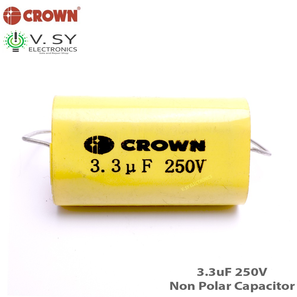 Original Crown 3.3uF 250V Non Polar Capacitor for Compression Drivers ...