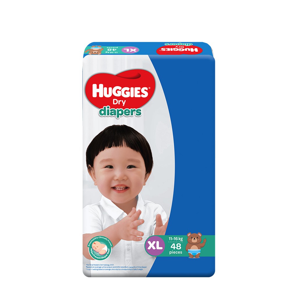 Huggies Dry Diapers XL 48 Pieces | Shopee Philippines