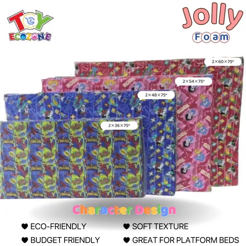 Jolly foam mattress with cover character design 2 inches thick 100% ...