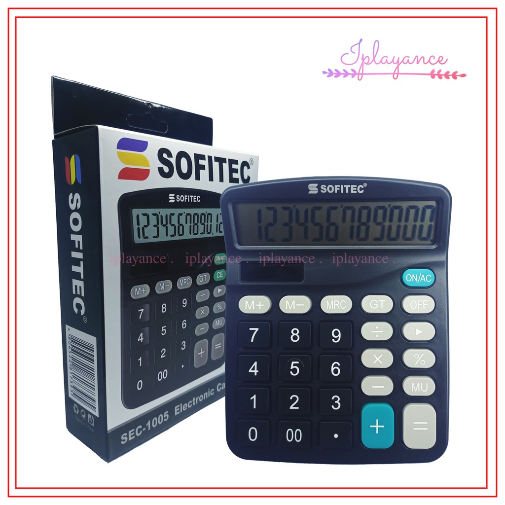Sofitec Solar Calculator 12 Digits With Free AA Battery SEC-1005 ...