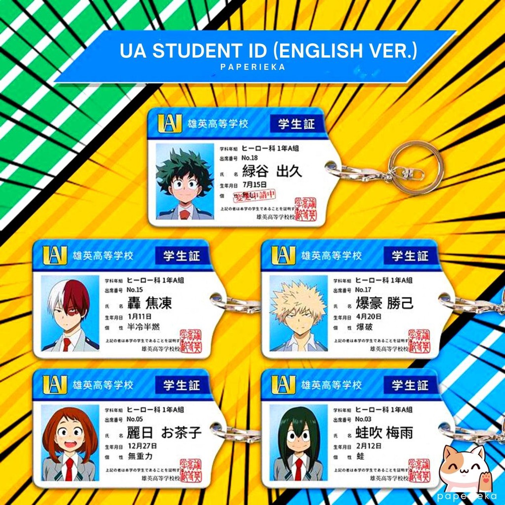 My Hero Academia - Boku No Hero STUDENT SCHOOL ID CARD | Shopee Philippines