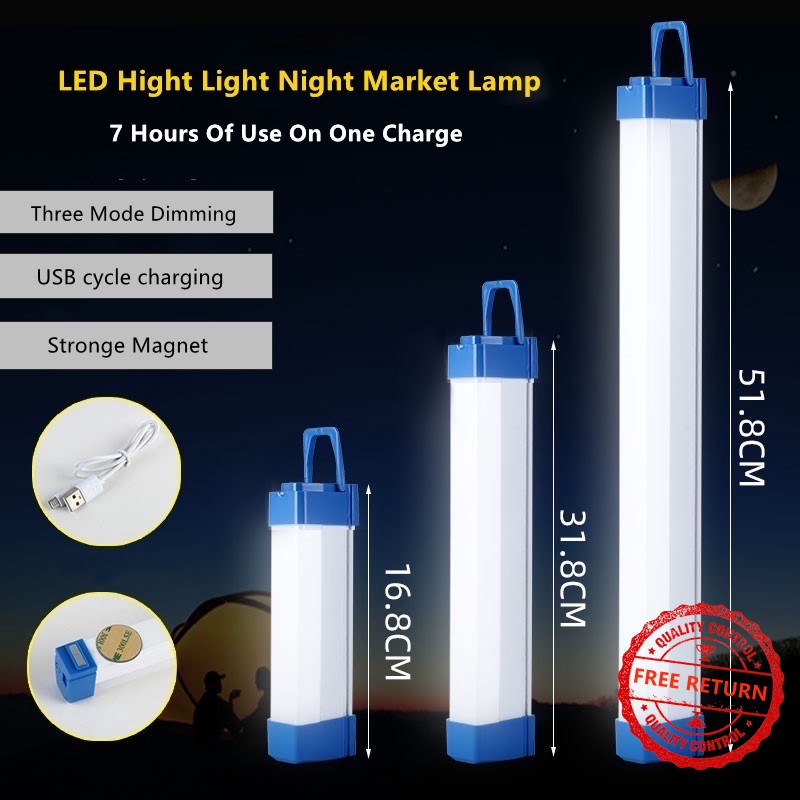 20W-80W LED Lithium Battery Night Light High Power Emergency Light USB ...