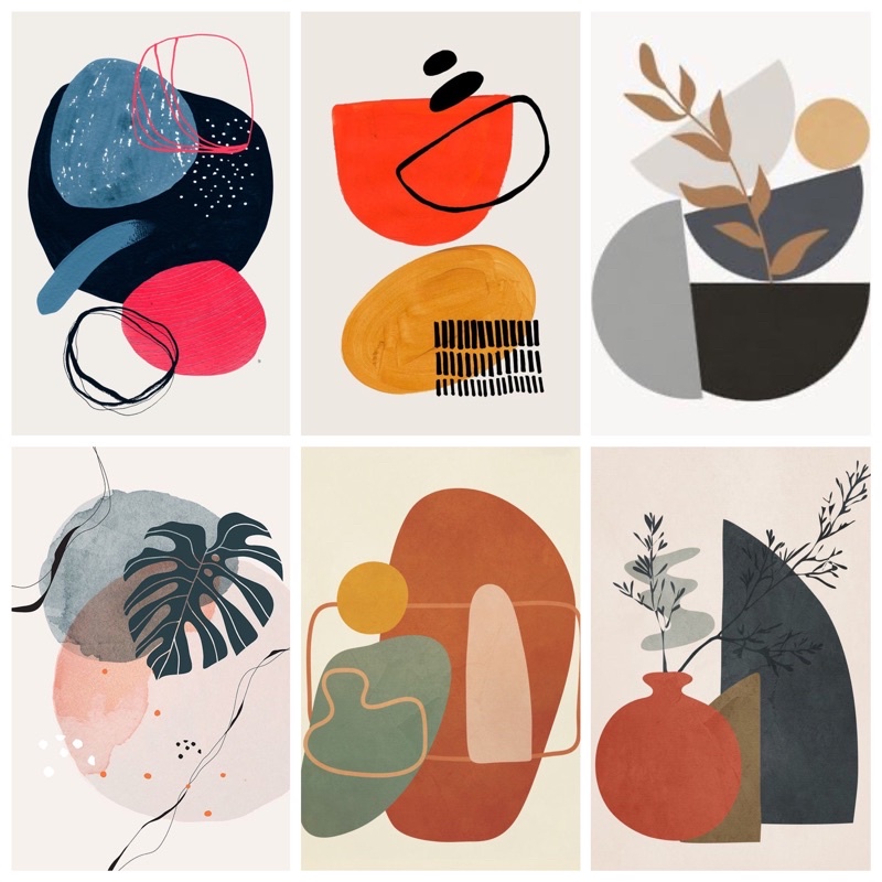 Geometric Abstract Designs Wall Decor Batch2 A4 size Laminated | Shopee ...