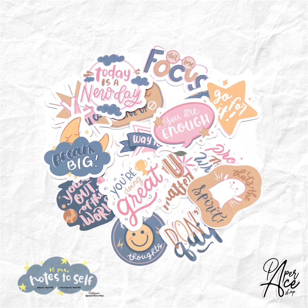 15 pcs. dreamy note to self stickers for journaling| PaperAce | Shopee ...