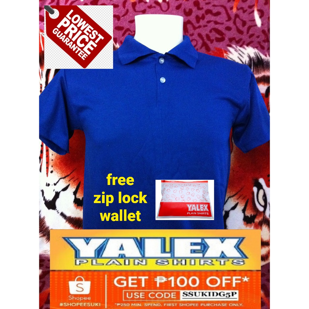 Yalex Plain Polo Shirt Royal Blue - adult | Shopee Philippines