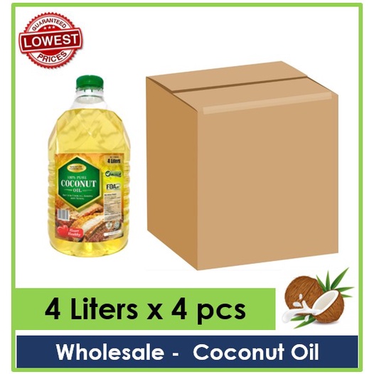 Wholesale Coconut Cooking Oil (4Liters x 4pcs) | Shopee Philippines