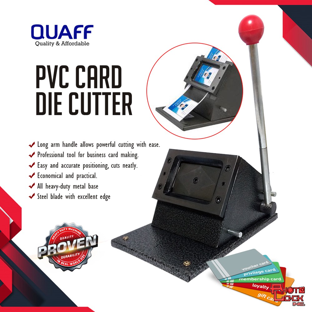 Quaff Pvc Card Die Cutter For Id Making 86mm X 54mm Cut Size | Shopee ...
