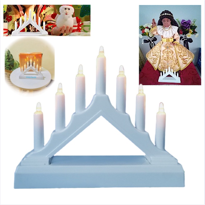 7 Candles Bulb Decoration Xmas Christmas Ornament Bridge Arch ...